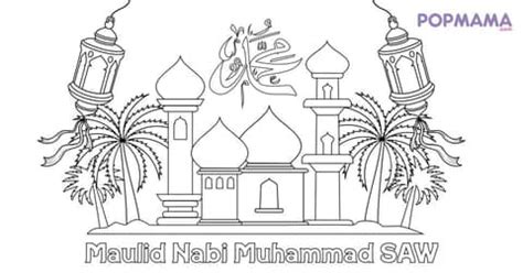 Mewarnai Gambar Tema Maulid Nabi Muhammad Saw