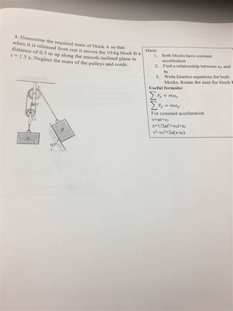 Solved Determine The Required Mass Of Block A So That When Chegg Com