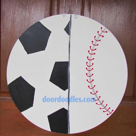 Half And Half Ball Soccer Ball Baseball Softball By Doordoodlesdecor