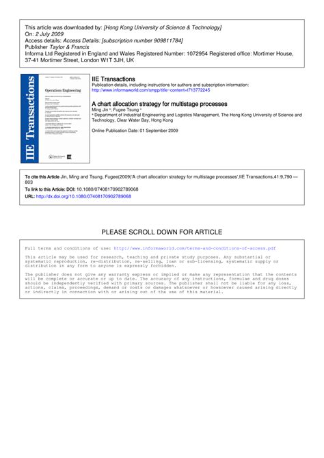 Pdf A Chart Allocation Strategy For Multistage Processes