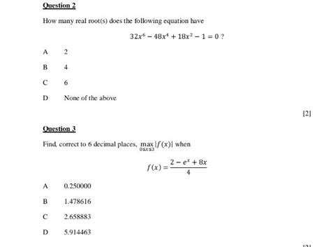 Solved How Many Real Root S Does The Following Equation Chegg Com