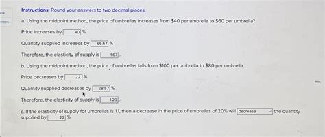 solved instructions round your answers to two decimal