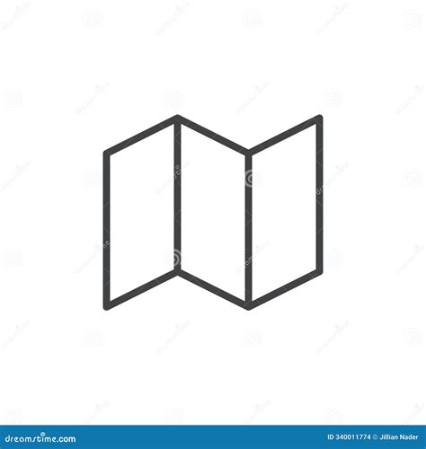 Folded Map Icon Symbolizing Navigation or Geography Stock Vector - Illustration of travel ...