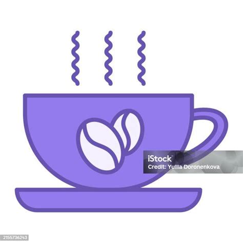 커피 색상 아이콘입니다 접시와 함께 김이 나는 커피 컵의 벡터 아이콘입니다 라이프스타일 컨셉 디자인에 대한 스톡 벡터 아트 및 기타 이미지 Istock