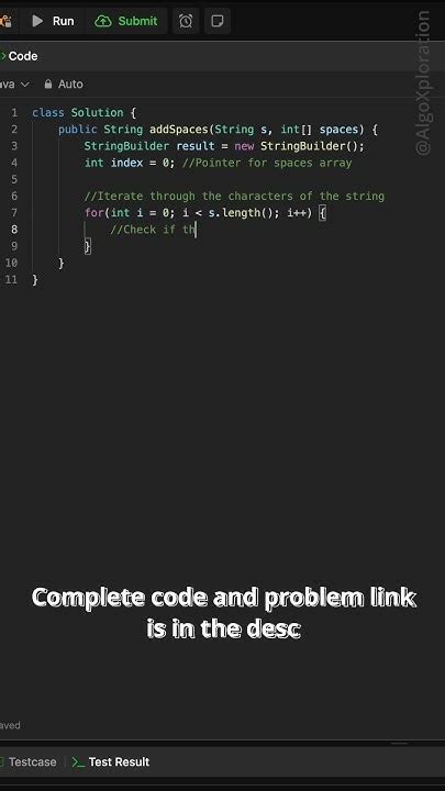 2109 Adding Spaces To A String Daily Leetcode Solution Java