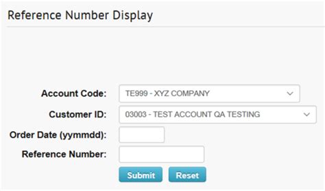 Use Reference Number Display Comdata Resource Center