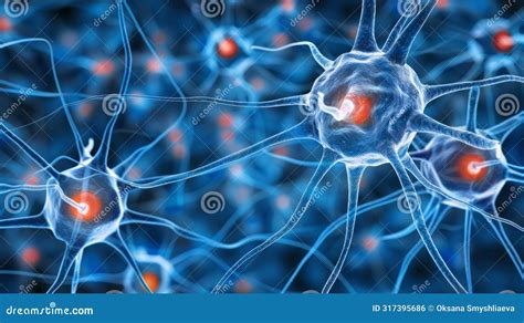 active neural network synapse transmission concept illustration stock