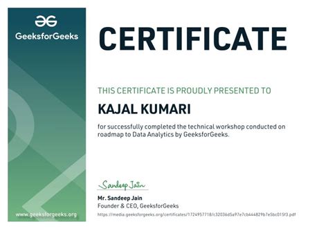Kajal Kumari On Linkedin Dataanalytics Continuouslearning Geeksforgeeks Workshop