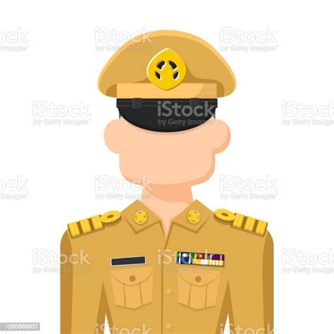 간단한 플랫 벡터의 태국 정부 장교 개인 프로필 아이콘 또는 기호입니다 사람들 개념 벡터 일러스트레이션 개념에 대한 스톡 벡터