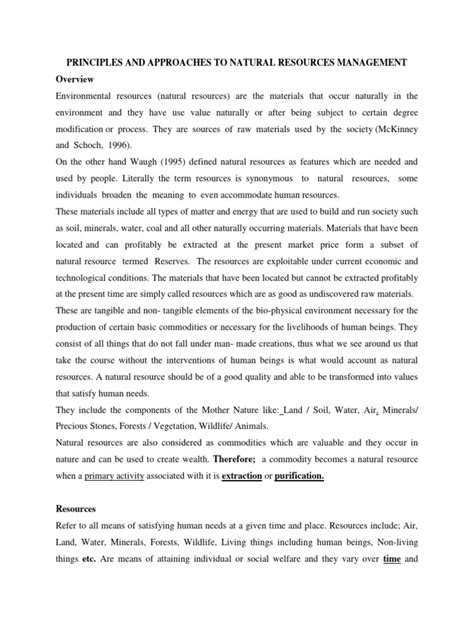 Full Principles And Approaches To Natural Resources Management Pdf