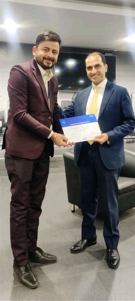 shobhit kumar on linkedin received certificate of appreciation for being on top rm for ntb sa 2023