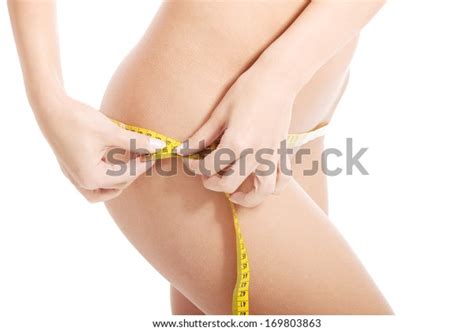 Naked Woman Measuring Tape Measuring Her Stock Photo Shutterstock