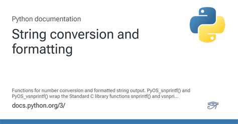 String Conversion And Formatting — Python 3137 Documentation