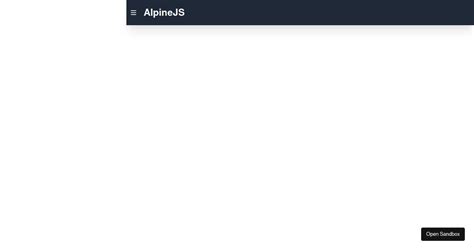 Alpinejs Drawer Codesandbox