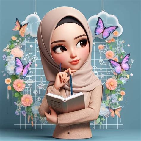 Pin On Animation Cute Hijab Animation