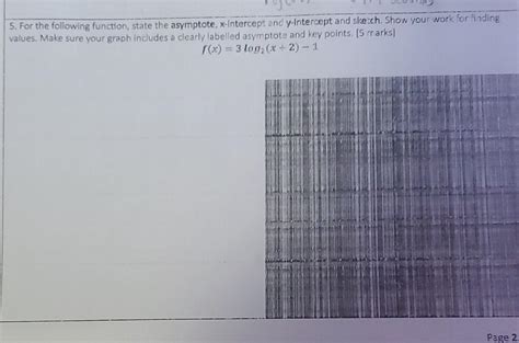Solved For The Following Function State The Asymptote X Chegg Com