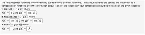 Solved The Following Three Functions Look Very Similar But