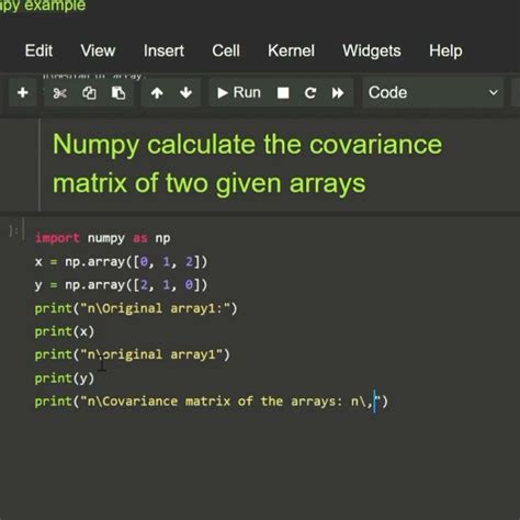 Python Numpy Compute The Covariance Matrix Of Two Given Array Youtube