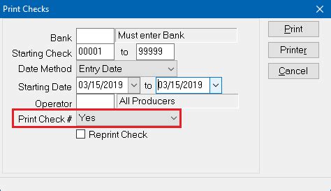 Print A Check Or Range Of Checks Agency Systems Wiki