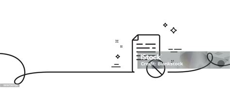 Not Allowed Document Line Icon No File Sign Continuous Line With Curl Vector Stock Illustration