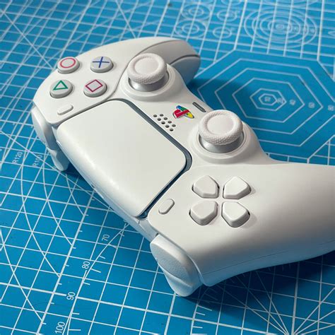 Retro Ps5 Controller White With Old School Action Buttons Sony Wireless Gaming Controller
