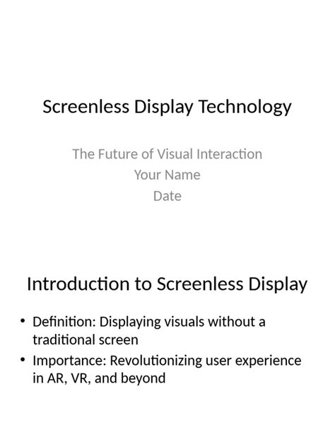 Screenless Display Technology Presentation Pdf Business Art