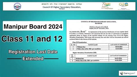 Manipur Board 2024 Class 11 12 Registration Date Extended Revised