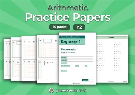 Y2 Maths Arithmetic Practice Papers Grammarsaurus