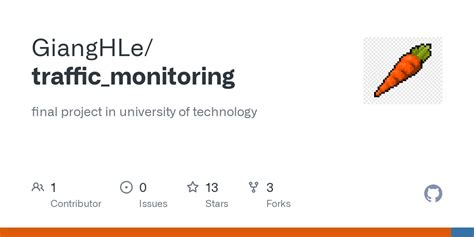 Github Gianghle Traffic Monitoring Final Project In University Of Technology
