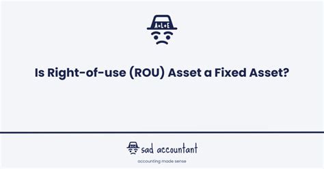 Is Right Of Use Rou Asset A Fixed Asset