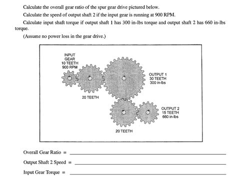 solved calculate the overall gear ratio of the spur gear drive