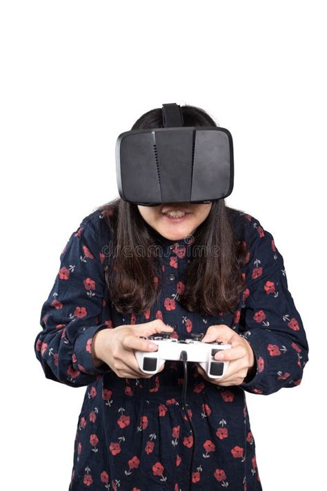 Asian Girl With Vr Glasses Stock Photo Image Of Happy