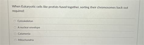 Solved When Eukaryotic Cells Like Protists Fused Together