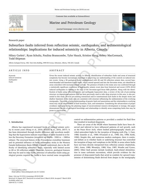 Pdf Subsurface Faults Inferred From Reflection Seismic Earthquakes And Sedimentological