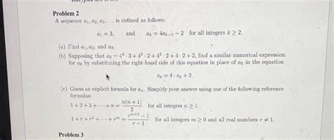 Solved Problem 2 A Sequence A1a2a3 Is Defined As