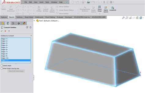 Solid Model As Reference Geometry For A SOLIDWORKS Weldment Sketch
