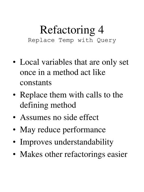 Ppt Refactoring An Example Powerpoint Presentation Free Download Id1051831