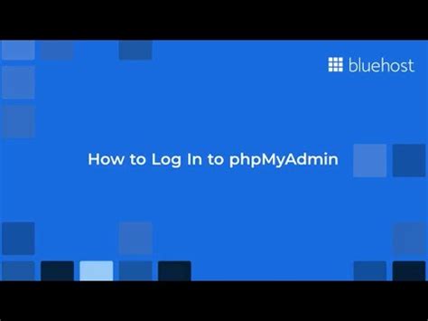 How To Log In To PhpMyAdmin YouTube