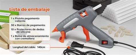 Pistola De Silicona Caliente 200w Pistola Pegamento Profesional 60s