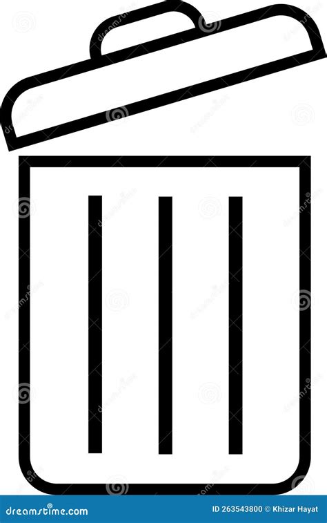 Delete Icon Garbage Trash Can Rubbish Basket Recycle Bin Waste Container Flat Button Stock