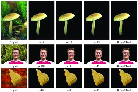 sensitivity analysis the segmentation results with different