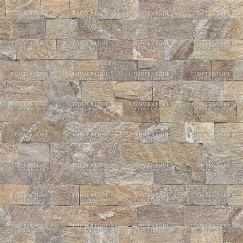 Brown Rectangular Stone Tiles Wall Top Texture