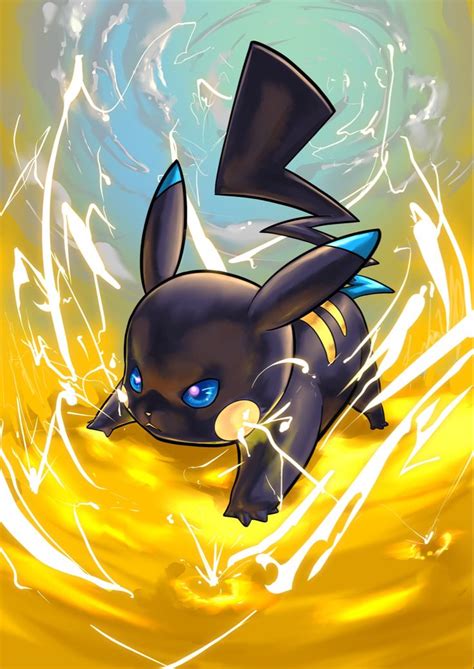 Shadow Pikachu By Landeros Art Pikachu Character Fictional Characters