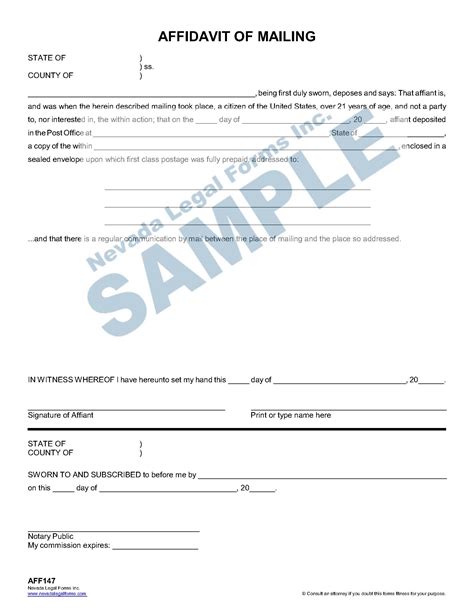 Affidavits Nevada Legal Forms And Services