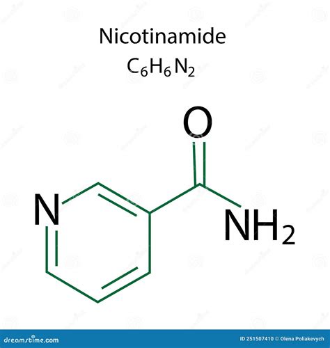 Nicotinamide Formula. Line Drawing. Vector Illustration. Stock Image ...