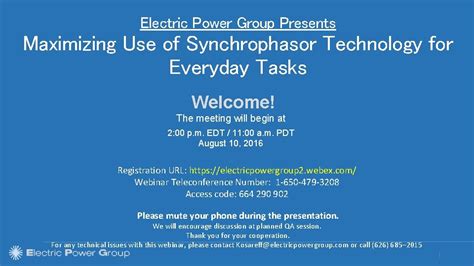 Electric Power Group Presents Maximizing Use Of Synchrophasor