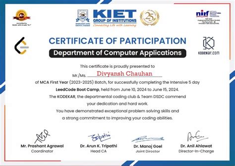 Divyansh Chauhan On Linkedin Thrilled Leetcode Kietmca Mcakiet