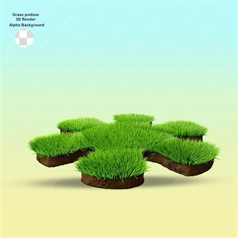 Premium Psd 3d Natural Grass Podium Rendering