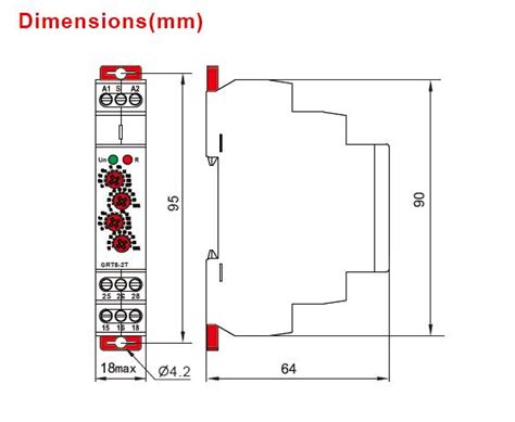 Rt8 2t Double Delay Time Relay Din Rail Four Knobs