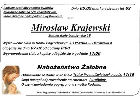 Śp Mirosław Krajewski Nekrolog